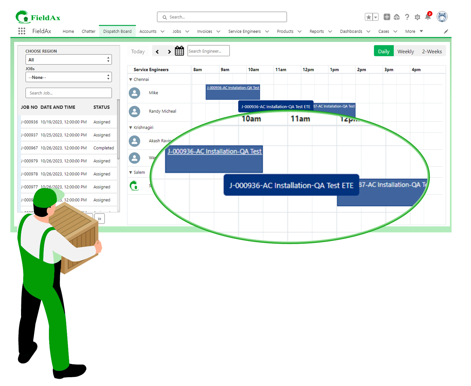 FieldAx: Optimize Operations with Drag-and-Drop Dispatch Board