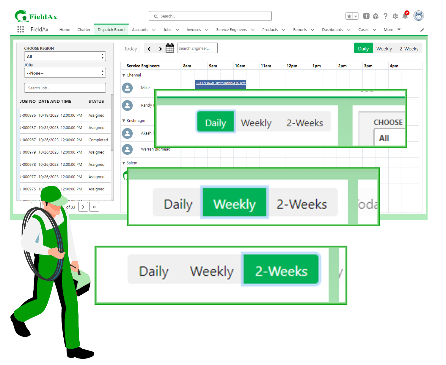 FieldAx: Optimize Operations with Drag-and-Drop Dispatch Board